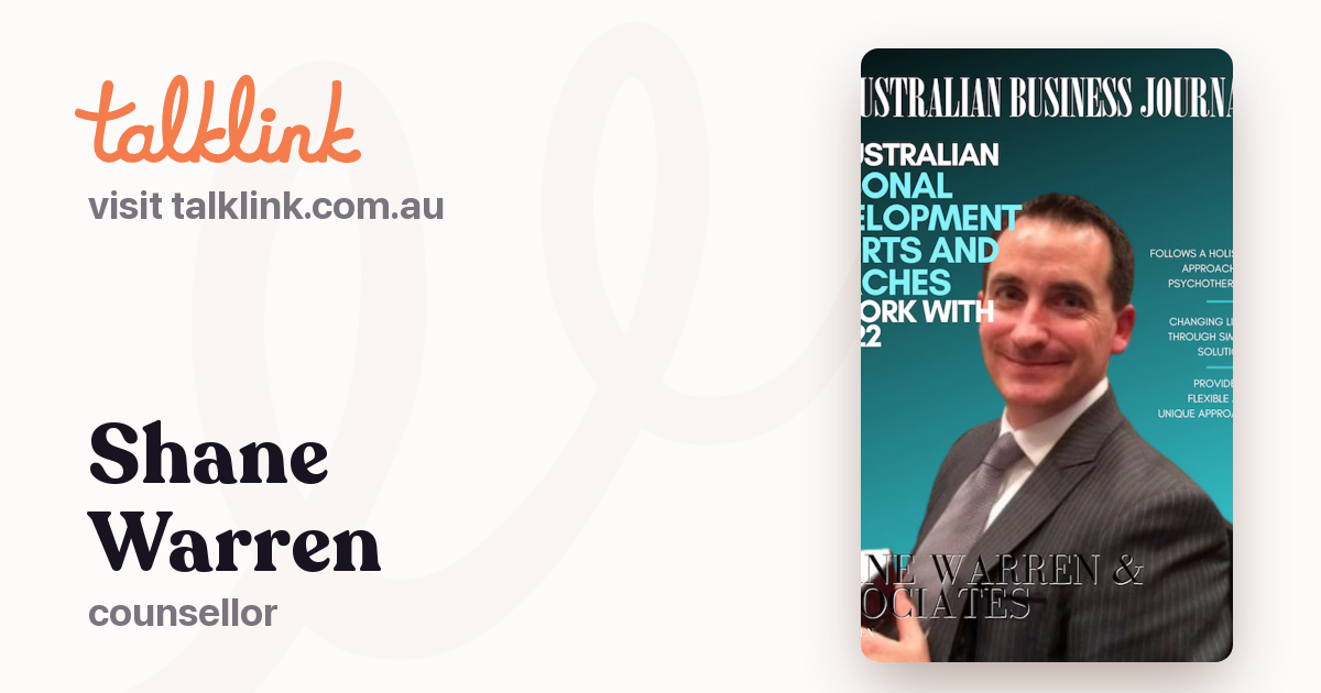 Shane Warren - Counsellor | talklink